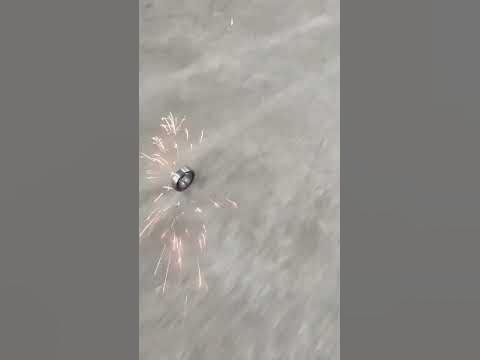 High speed rotation of bearings put on the ground, good machinery and ...