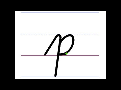 Cursive lowercase letter p - curved start (Cogncur font) - YouTube