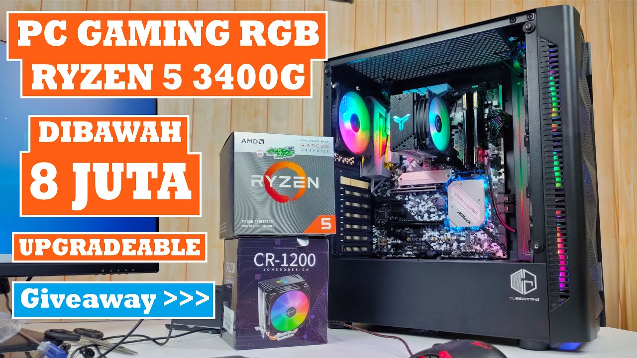 Rakit PC Ryzen 5 3400G GAMING RGB-RGB Club + GIVEAWAY Jonsbo CR 1200 ...