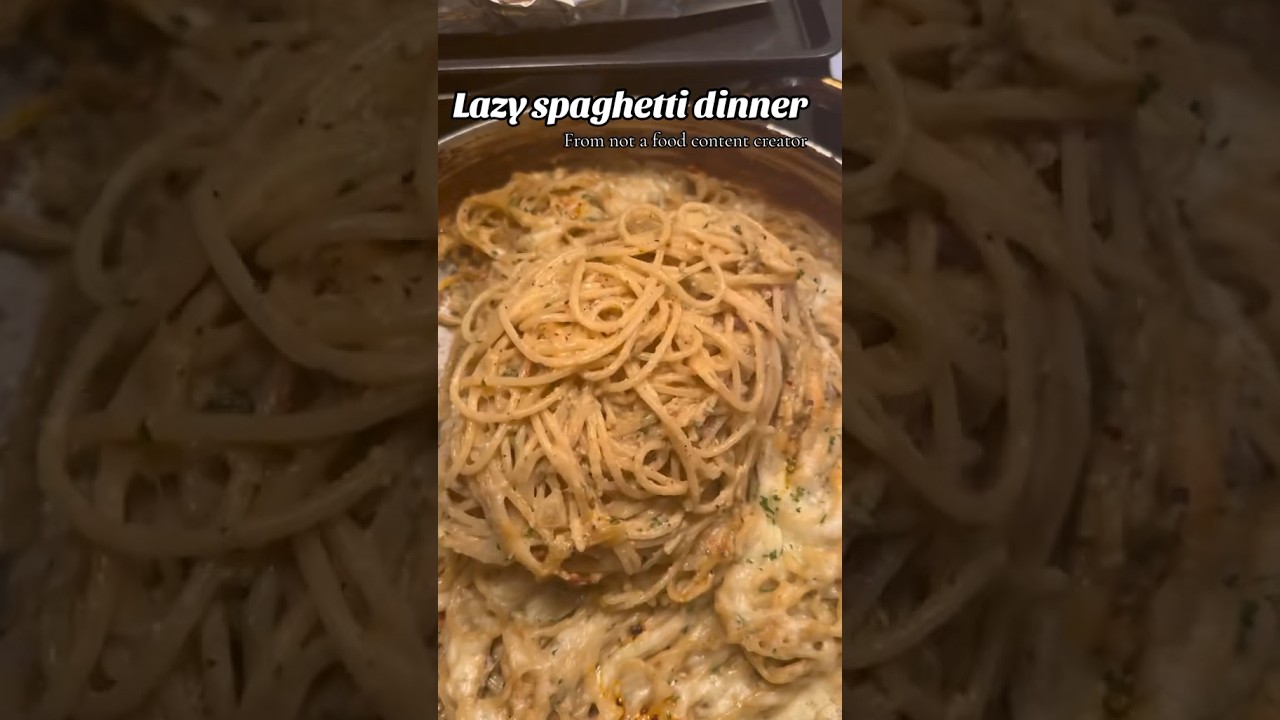 Lazy spaghetti dinner. #spaghetti #dinner #recipe #porksteak # ...