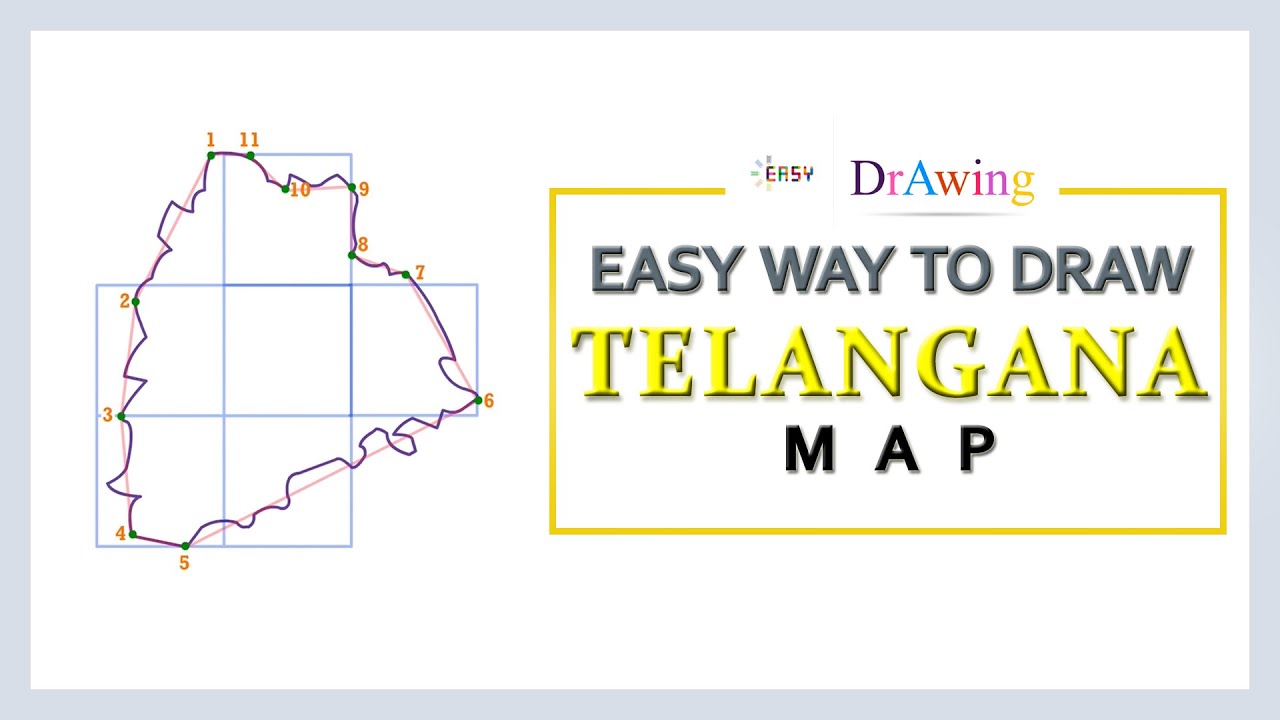 Easy way to draw Telangana outline map - EASY SCORING - YouTube