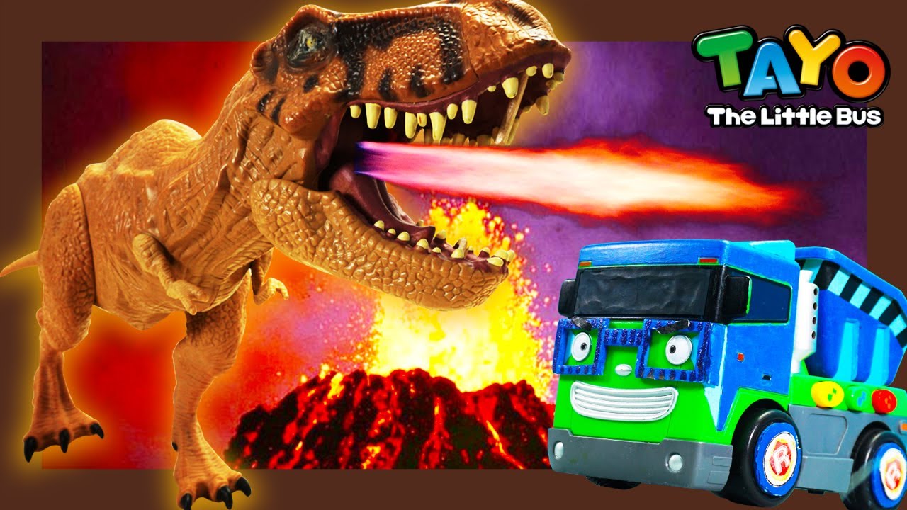 Tayo Toys l Tyranno T REX attacks Tayo! l Strong Heavy Vehicles Rescue ...