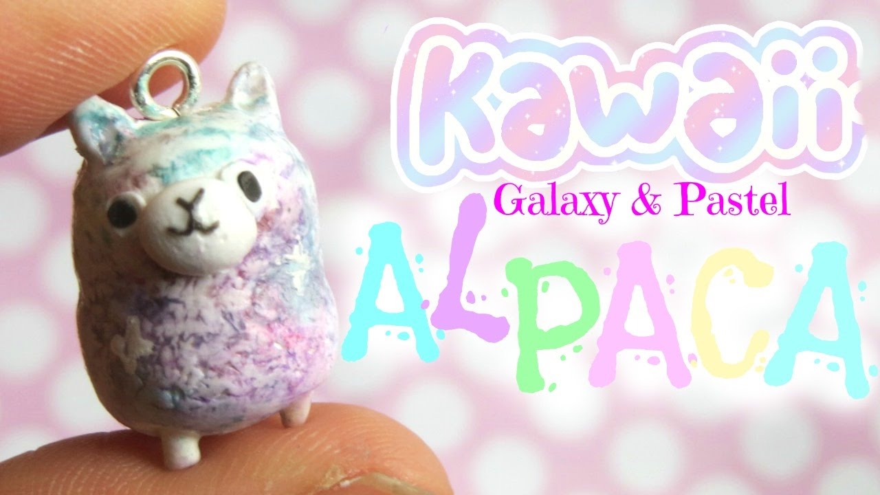 Polymer Clay Kawaii Alpaca tutorial! Galaxy & Pastel l Collab with ...