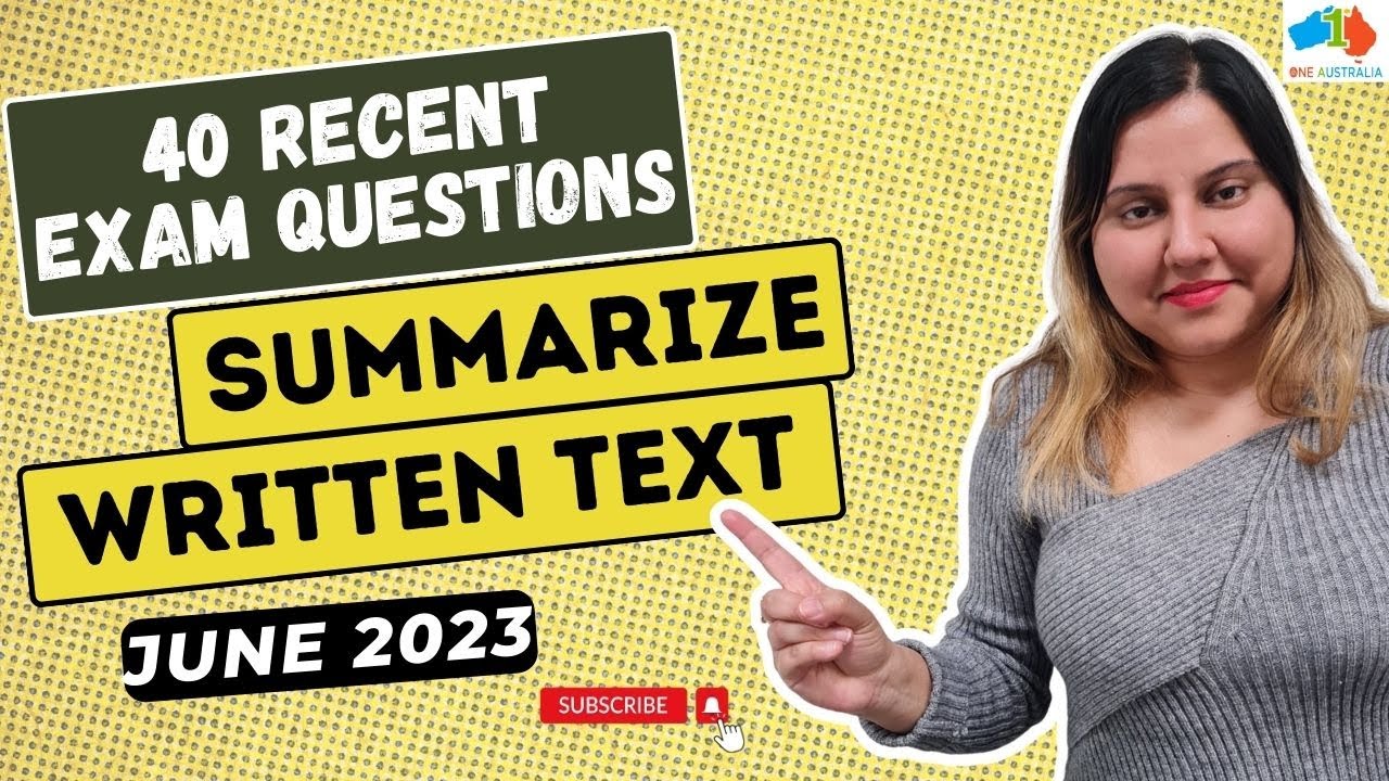 PTE Writing Task - Summarize Written Text: 40 Important Questions and ...