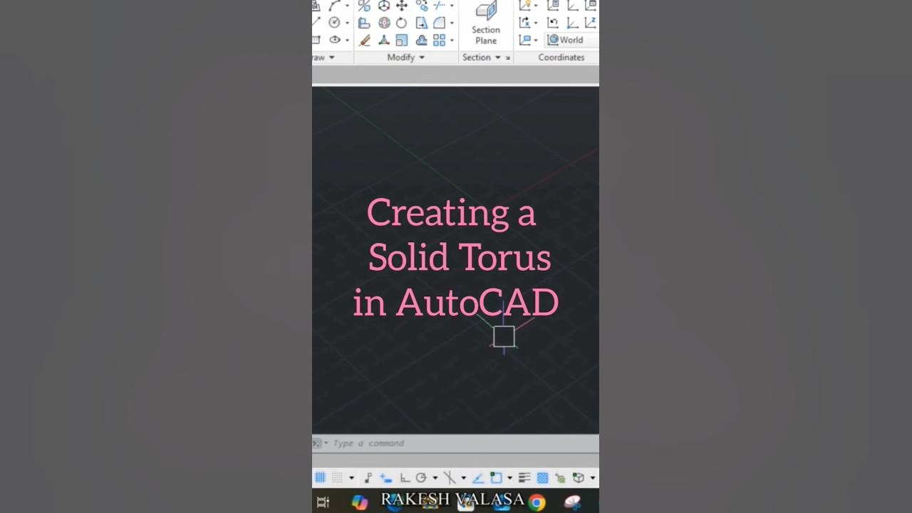 Creating a Solid Torus in AutoCAD - YouTube