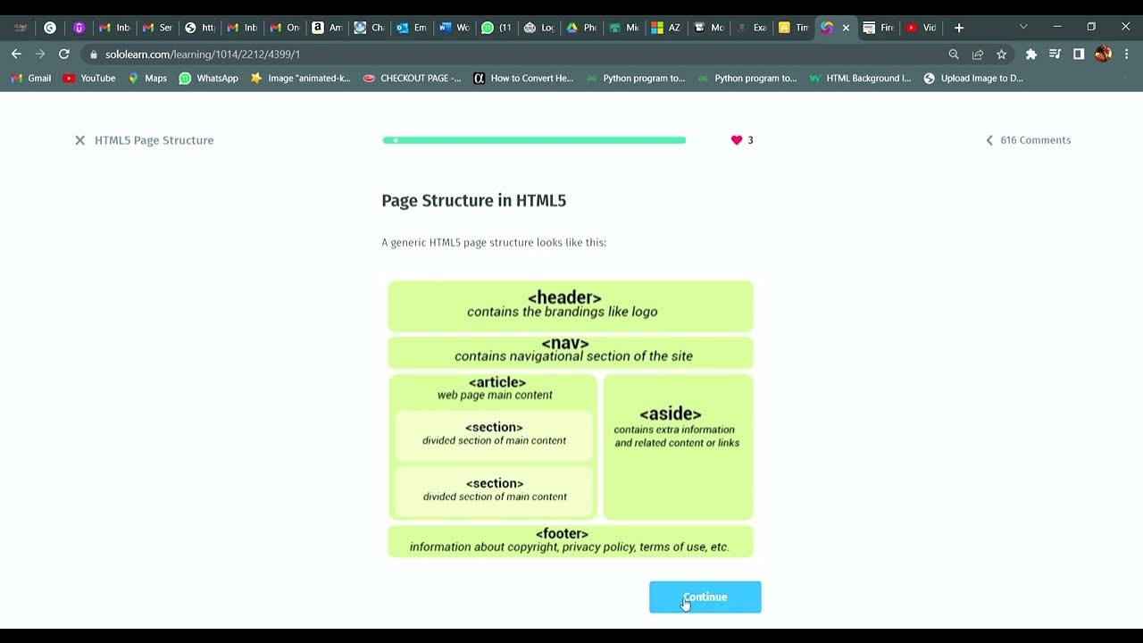 HTML5 Page Structure|HTML5|SOLOLEARN Answers - YouTube