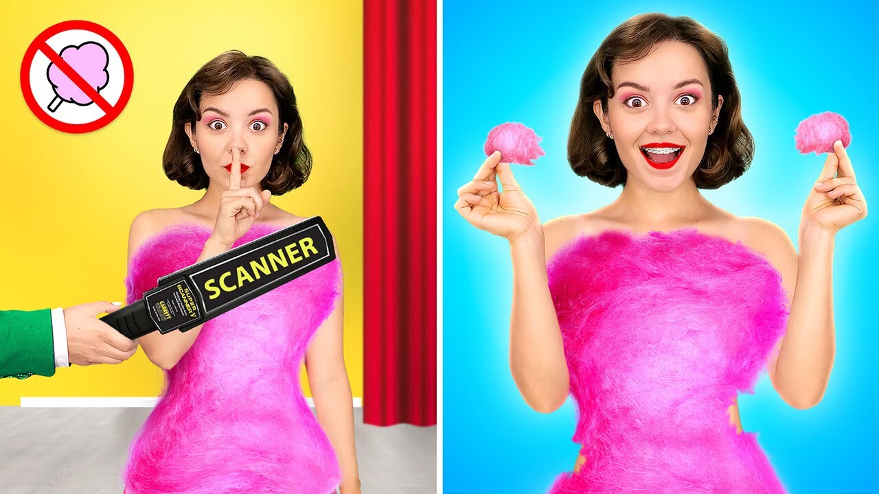 Funny Way to Sneak candies! *Cool Tricks to Sneak Food & Candies Anywhere by 123 GO! - YouTube