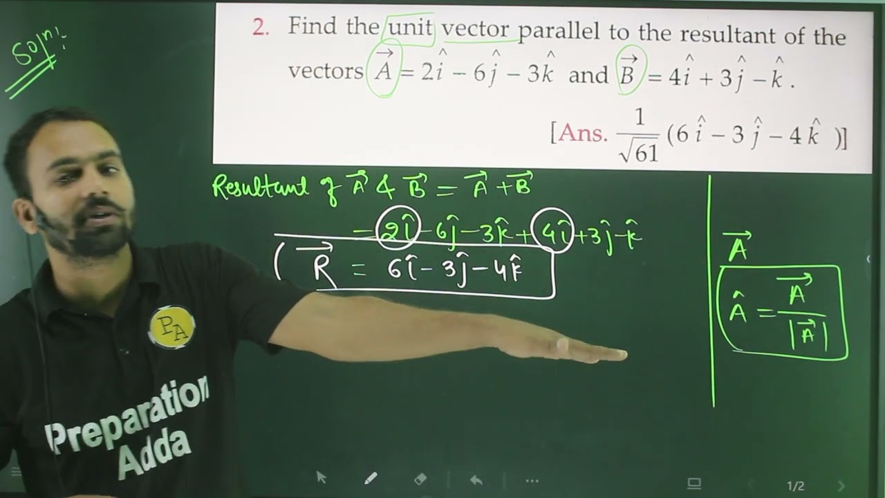 PFP-2 motion in a plane/unit vector/Addition of vector/Magnitude ...
