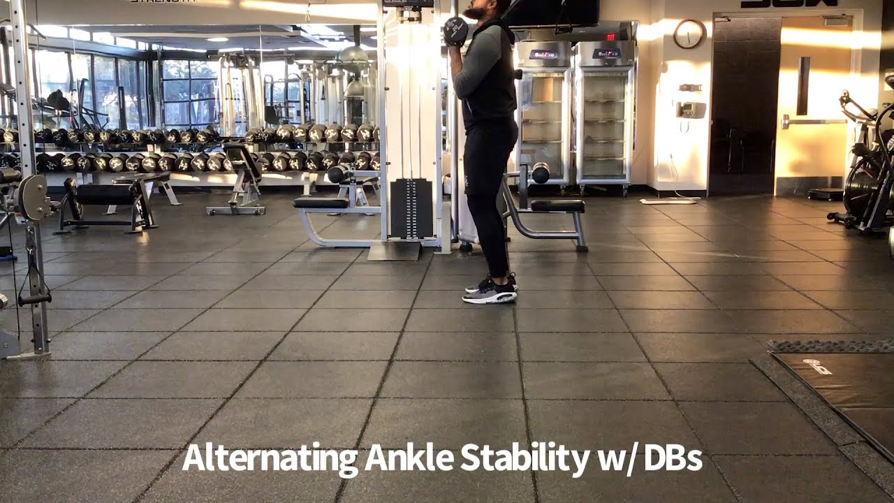 Alternating Ankle Stability w/ DBs - YouTube