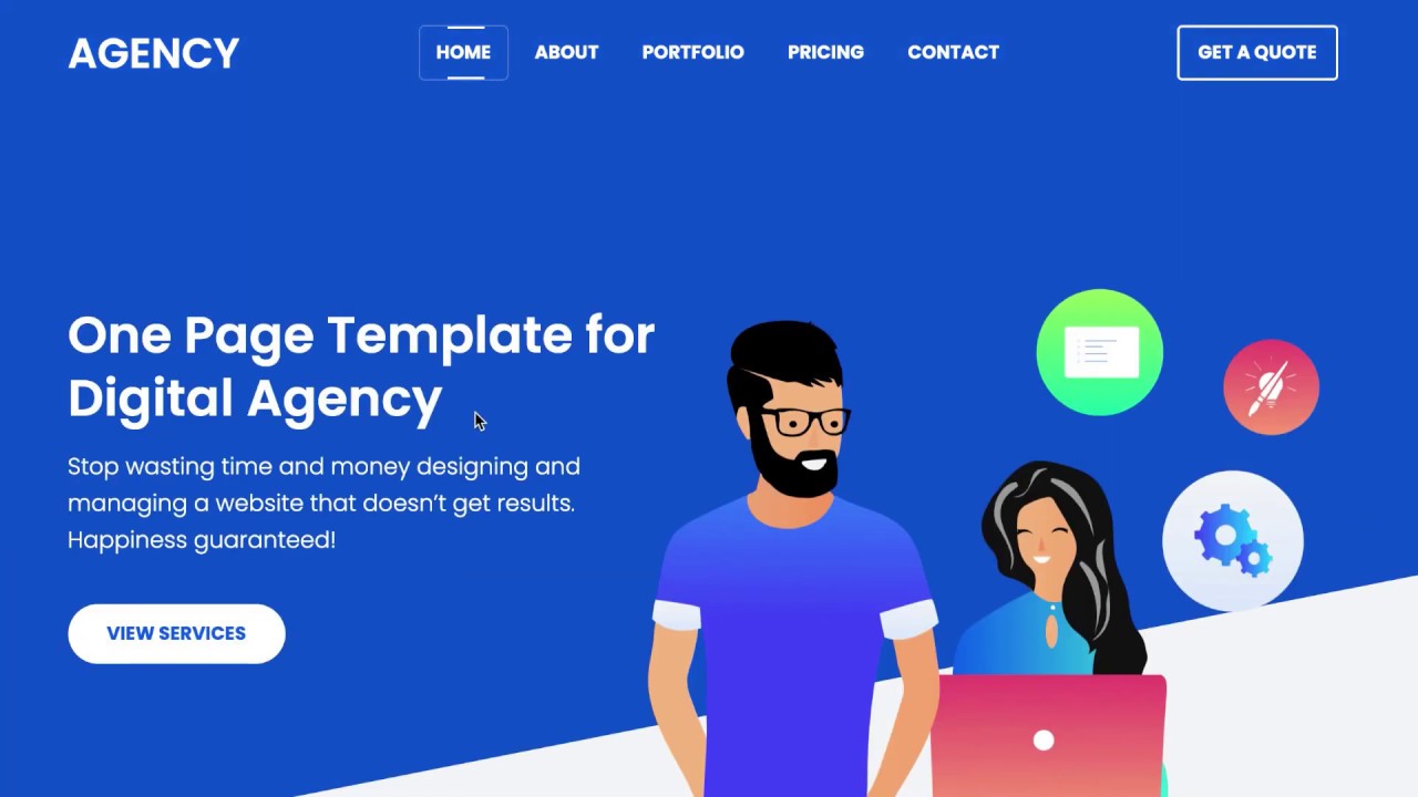Agency - Free One Page Bootstrap Template - YouTube