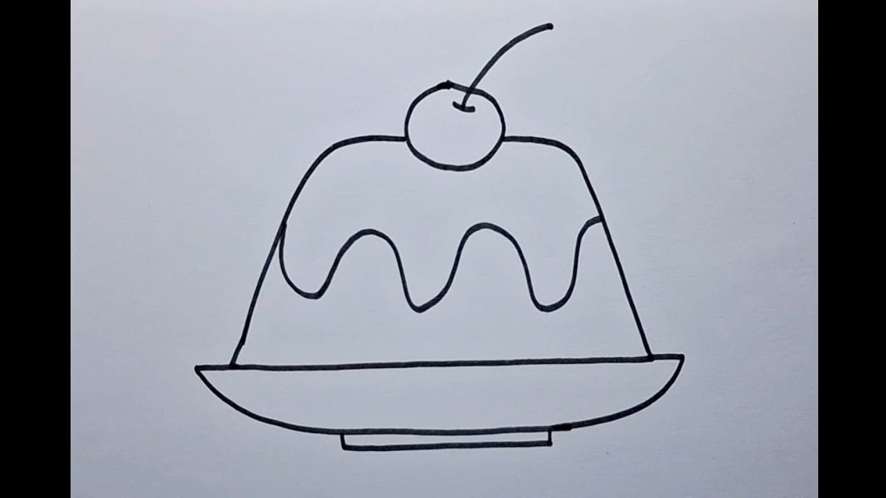 Caramel custard drawing, easy and slow drawing, drawing tutorial - YouTube
