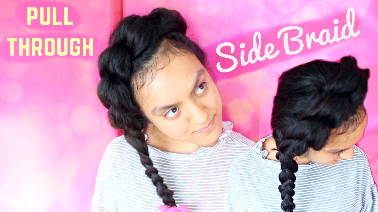 Voluminous Pull Through Side Braid Tutorial - YouTube
