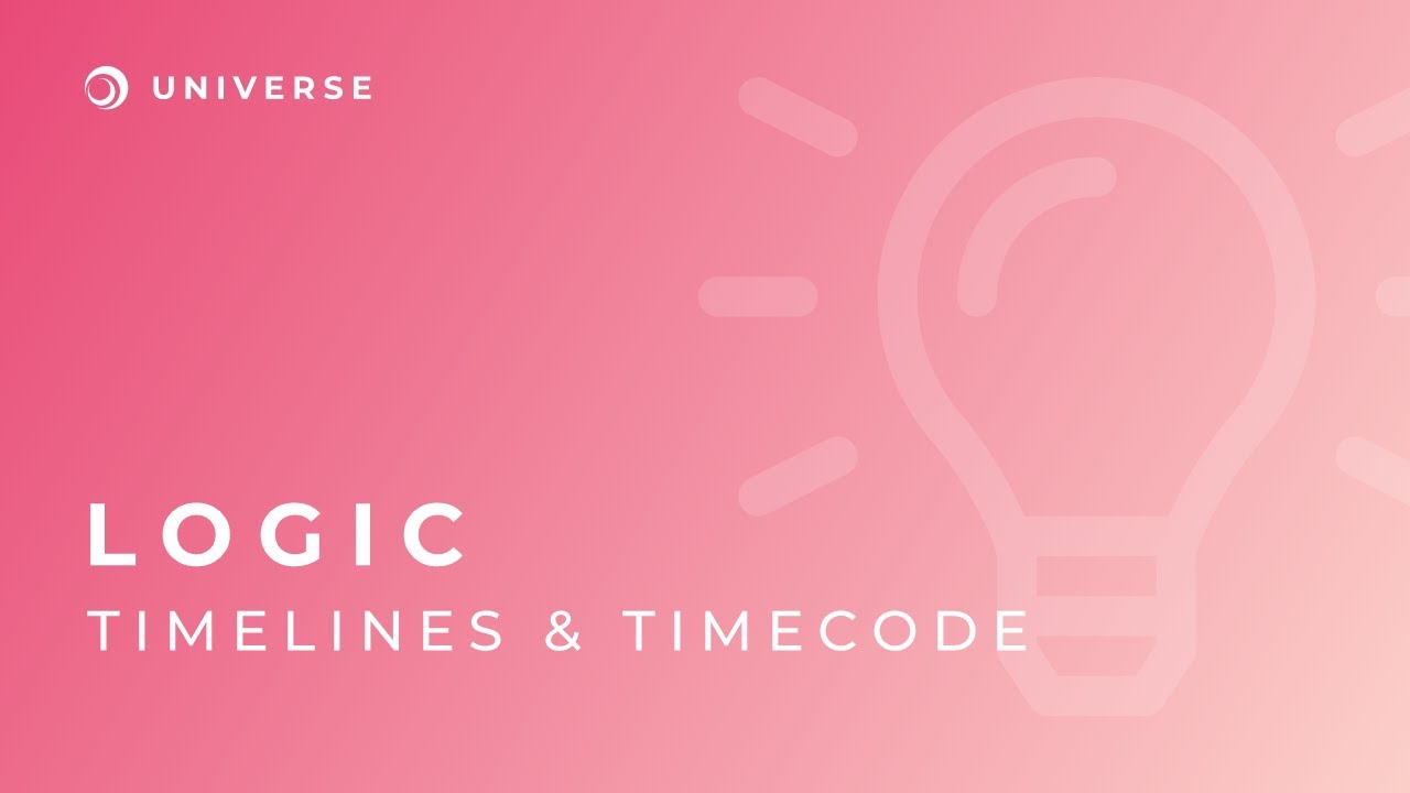 UNIVERSE - Tip Of The Day - Timelines & Timecode - YouTube