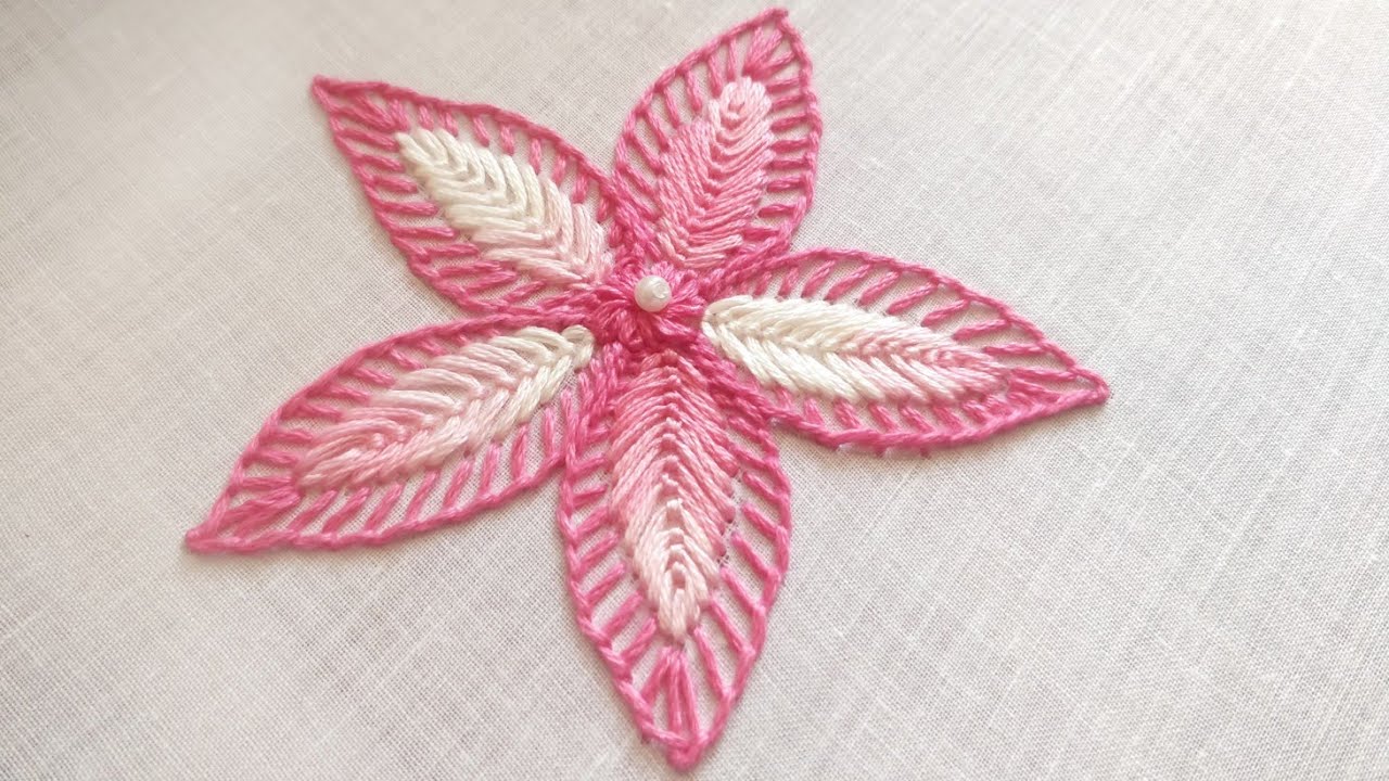 Fancy Flower Embroidery (Hand Embroidery Work) - YouTube