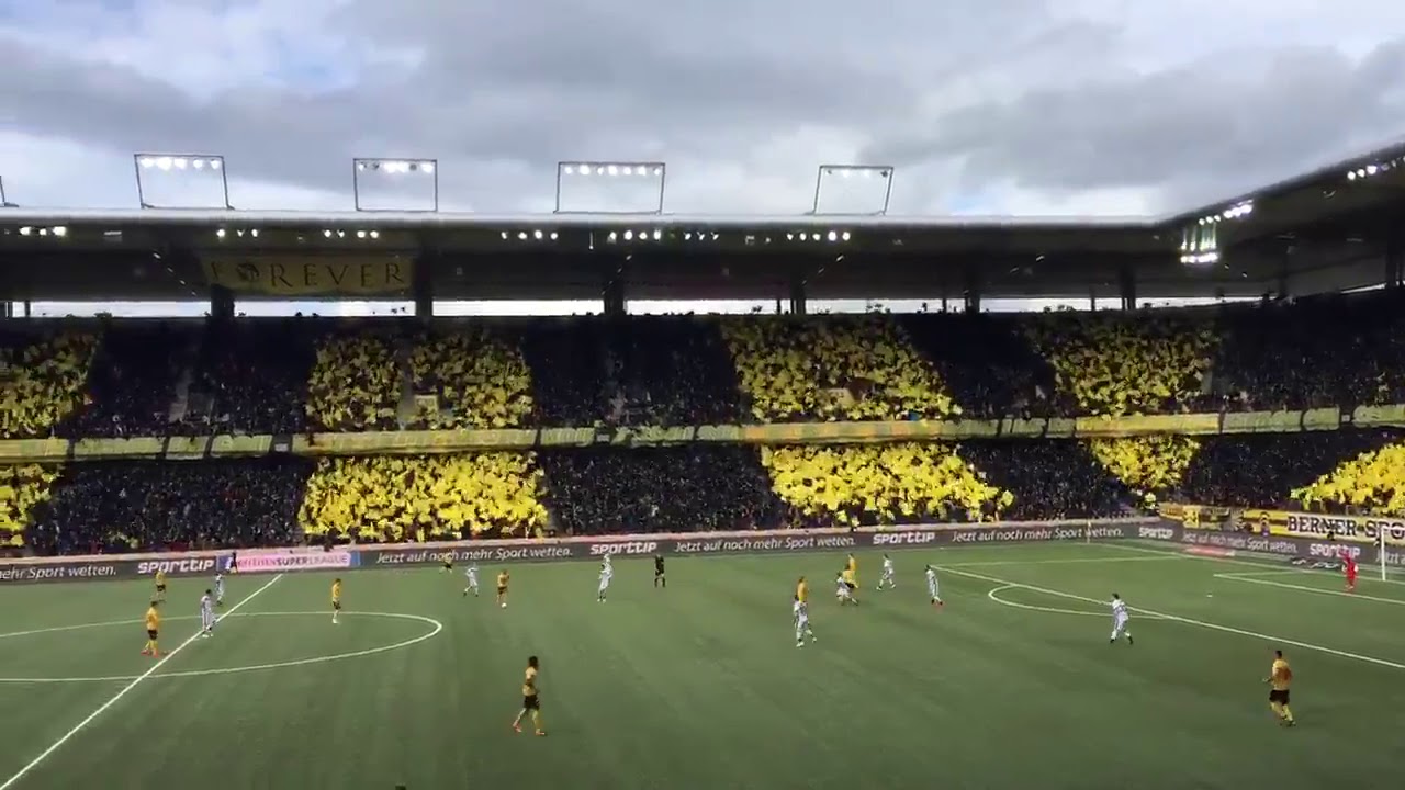 Choreo der YB-Fans zum Jahrestag des 12. Meistertitels - YouTube