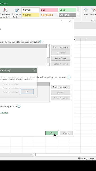 Excel Tip: How to change the display language in Excel #Excel - #shorts ...