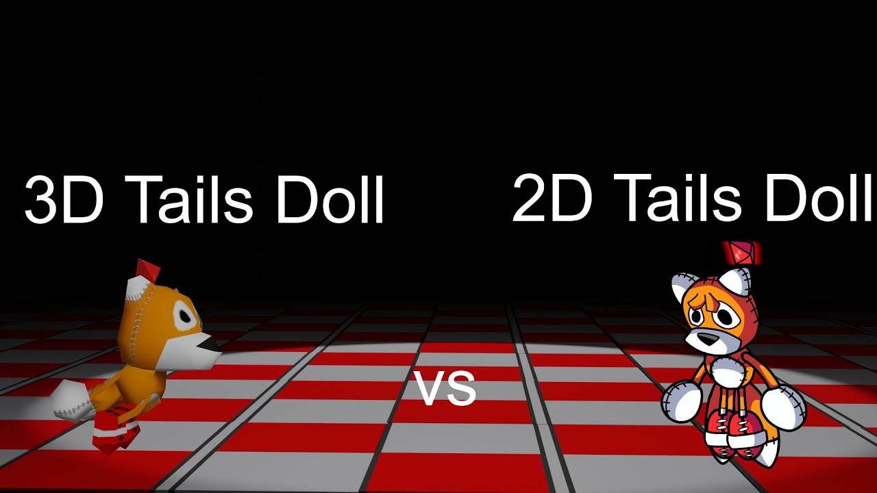 Friday Night Funkin 3D Tails Doll vs 2D Tails Doll - YouTube