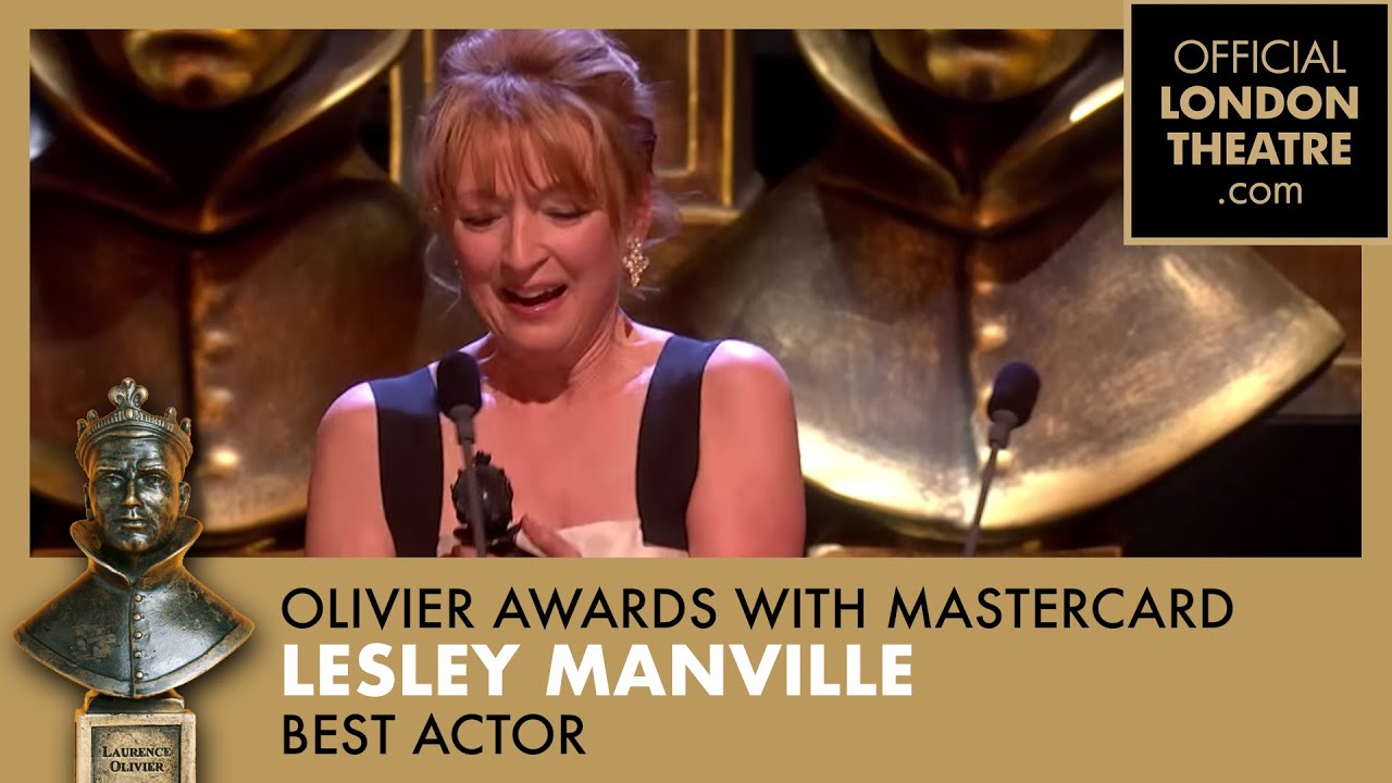 Lesley Manville wins Best Actress for Ghosts | Olivier Awards 2014 with ...