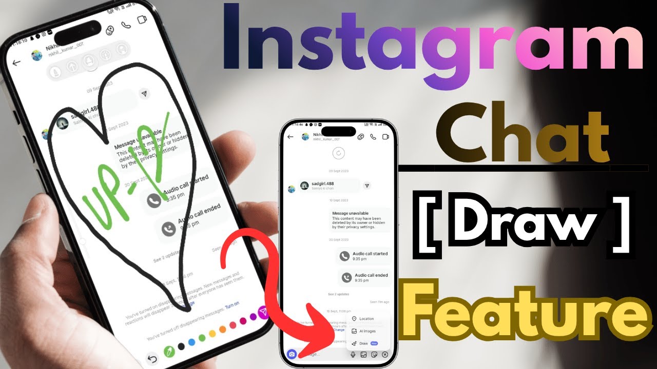 Instagram Chat Me Draw Kaise Kare | How To Draw in Instagram Chat ...