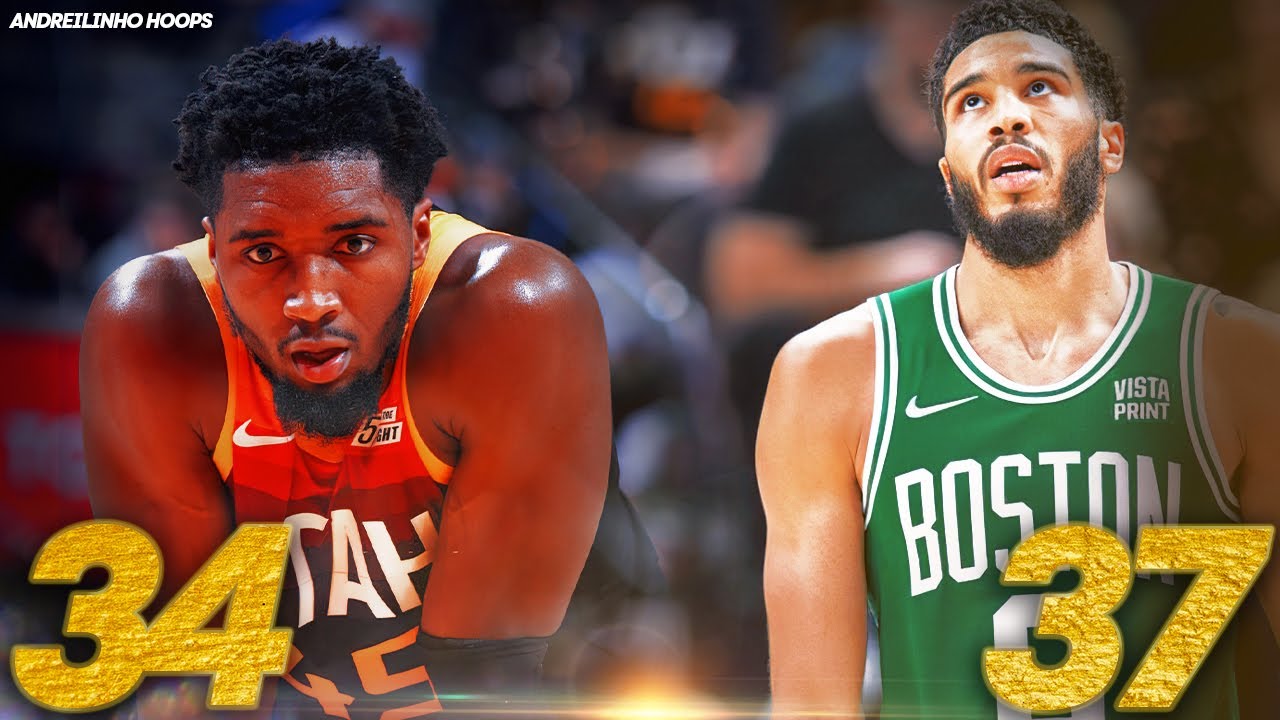 Donovan Mitchell vs Jayson Tatum Duel Highlights Mitchell 34 & Tatum 37 ...