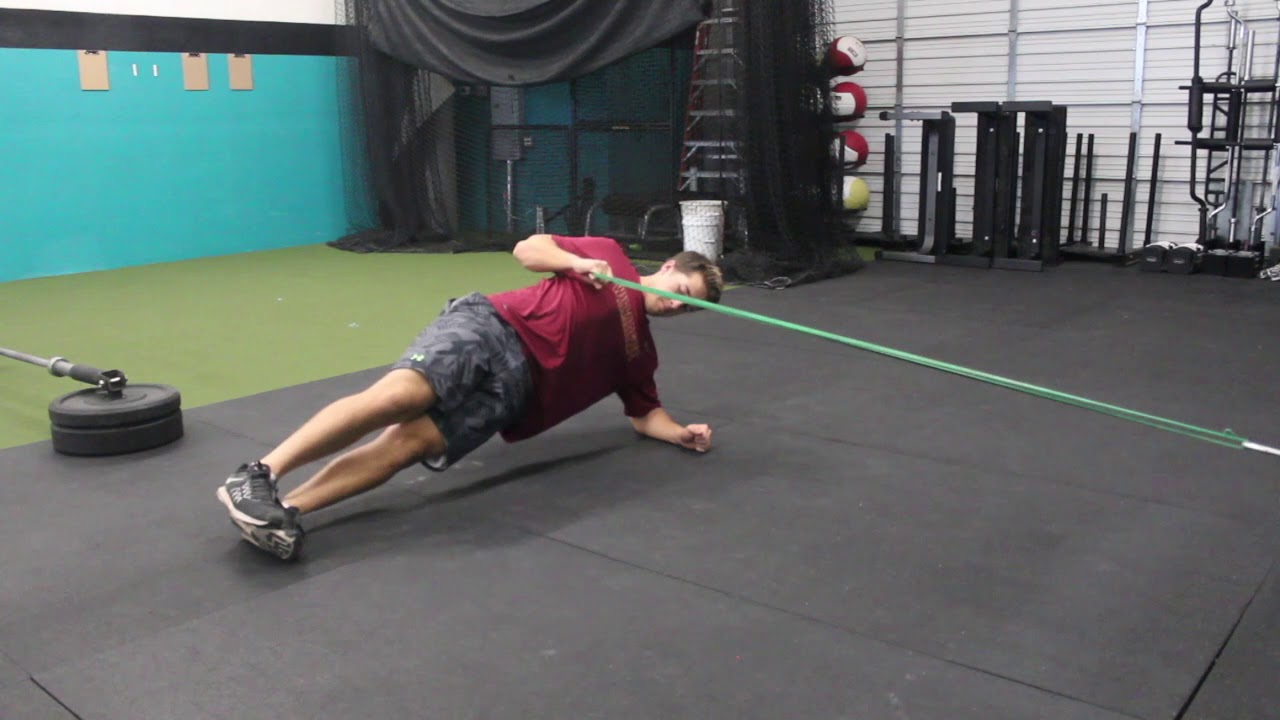 Side Plank With ISO Band Row - YouTube