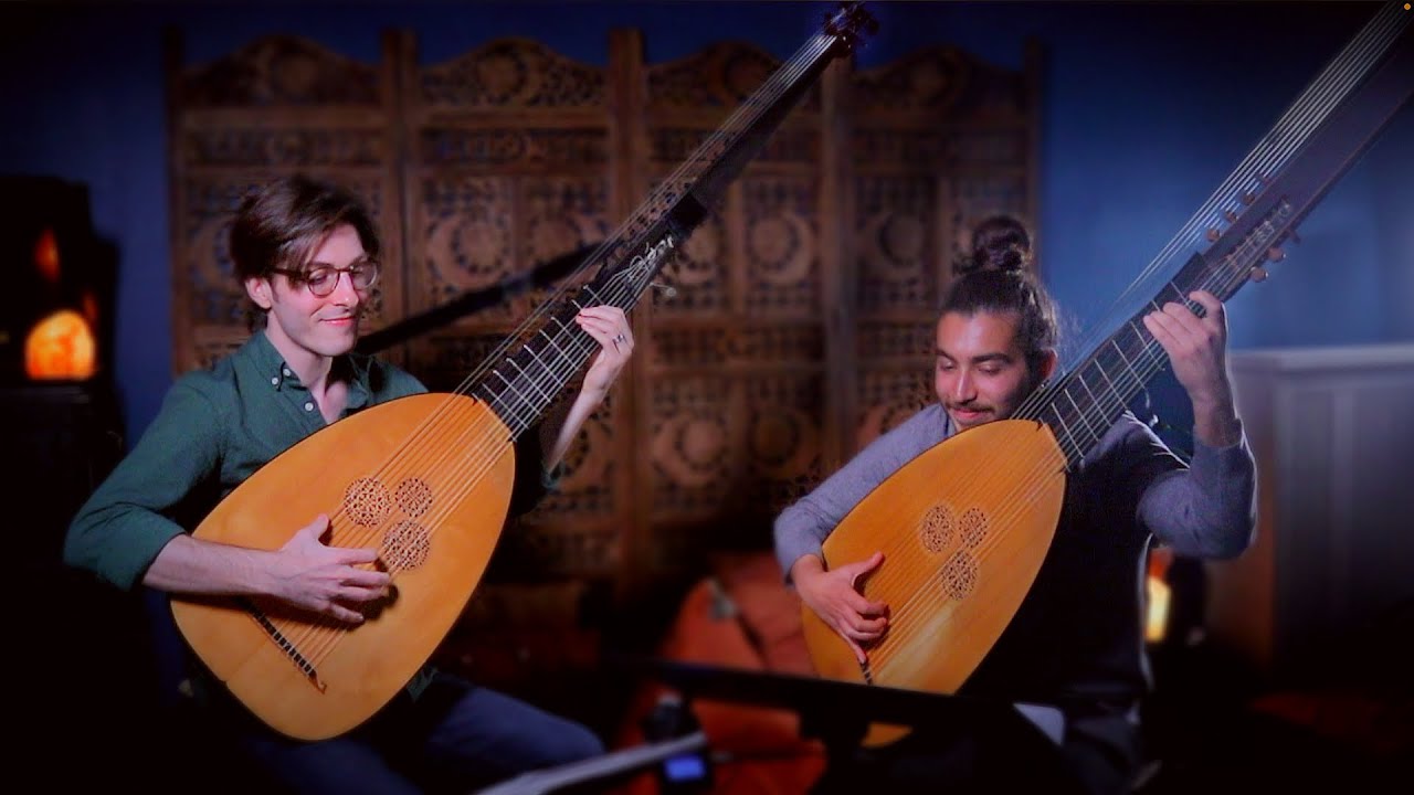A duet on two theorbos! (six foot tall lutes) - YouTube