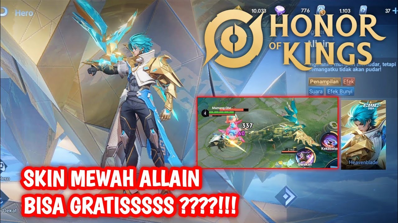 CARA MENDAPTKAN SKIN ALLAIN GRATIS !!!??? Honor of Kings - YouTube