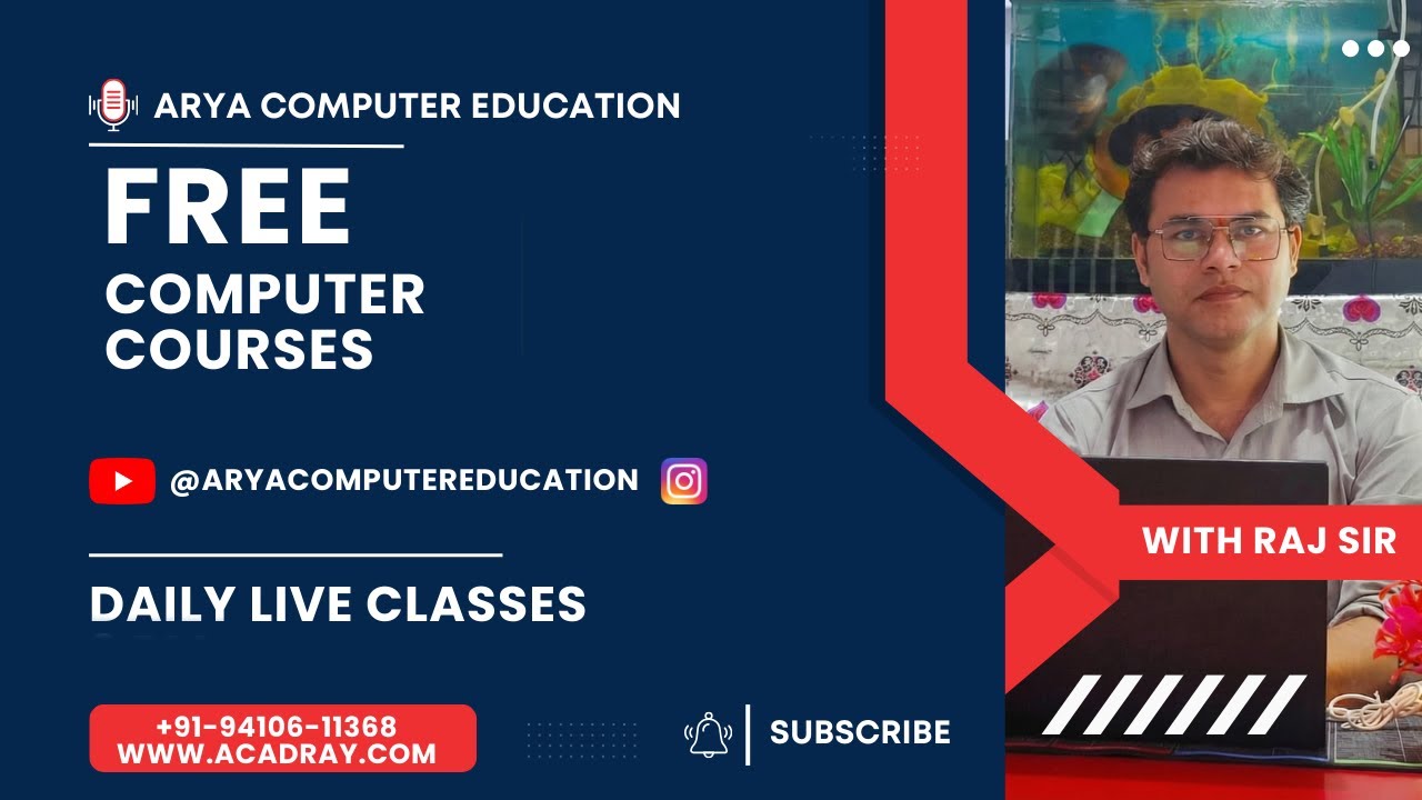 Free Computer Classes from Arya Computer Education - YouTube