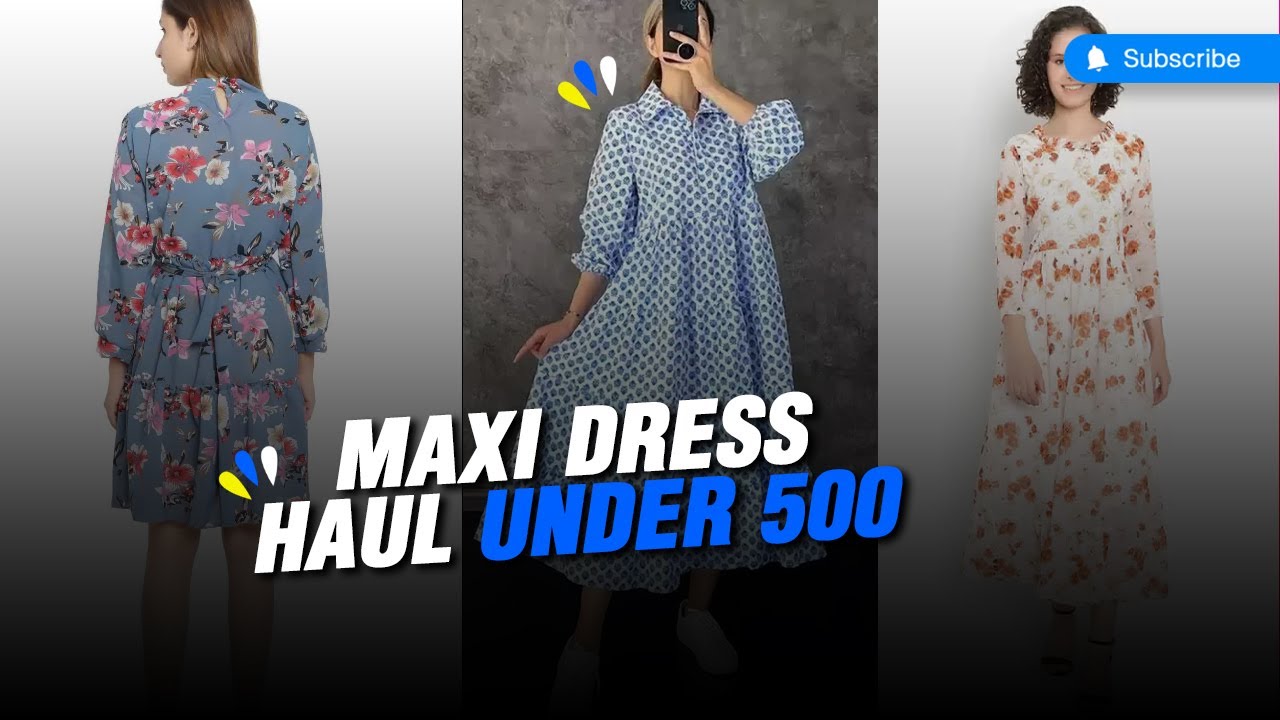 Maxi dress haul under 500 | Try on Flipkart haul dress - YouTube