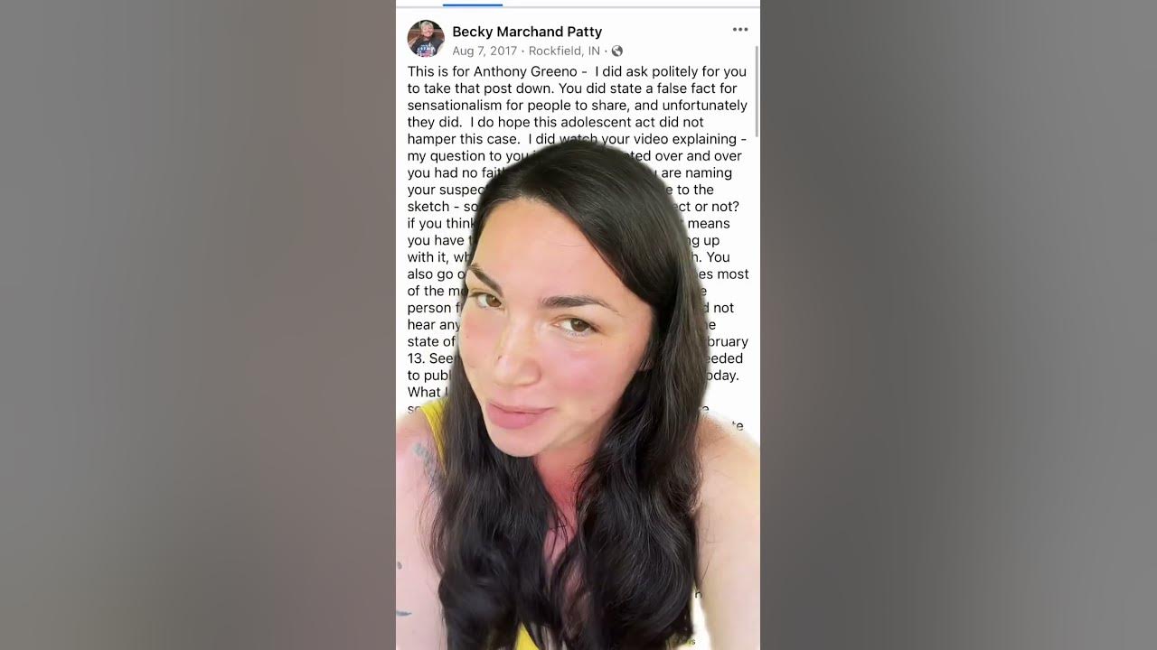 Becky patty’s screenshots regarding Anthony Greeno back in 2017. - YouTube