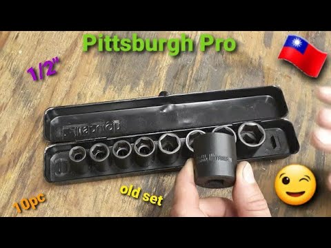 Pittsburgh pro 1/2" drive impact socket set 10 pc. sae 6 point - YouTube
