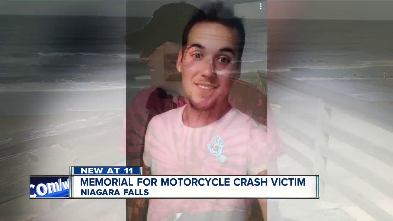 Memorial for motorcycle crash victim - YouTube