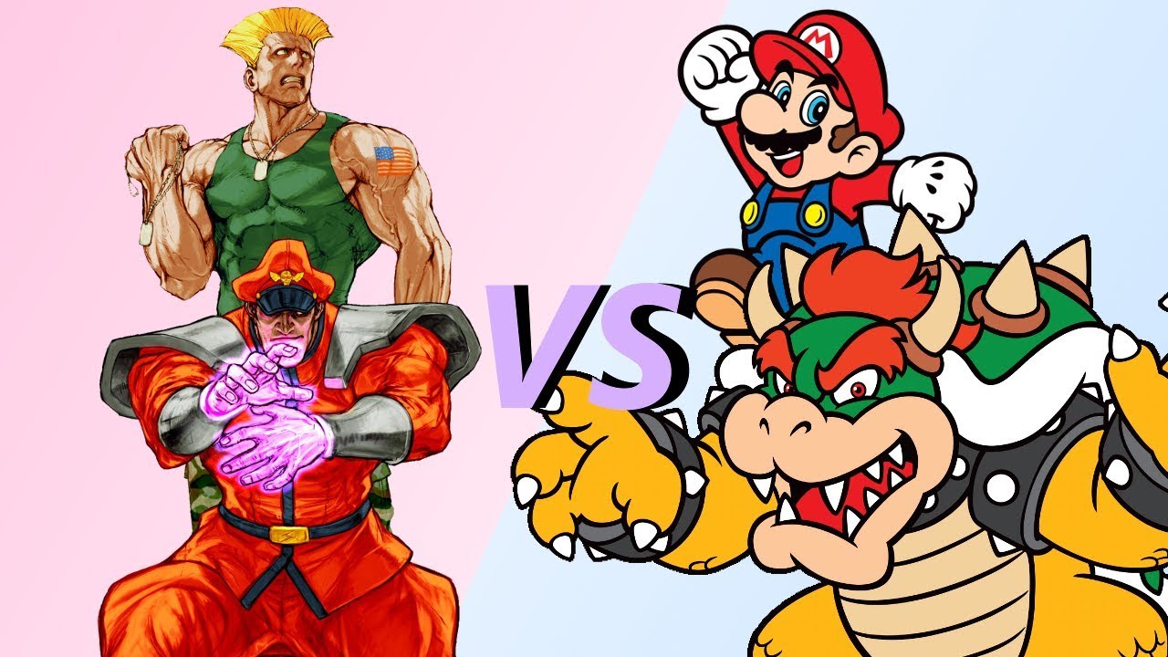 MUGEN - Guile & M. Bison Vs. Mario & Bowser - YouTube