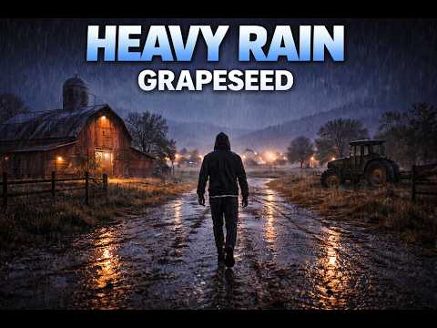 Night Walk in Countryside Rain: 69 Min of Farm Roads & Barns for Deep Sleep | 4K ASMR