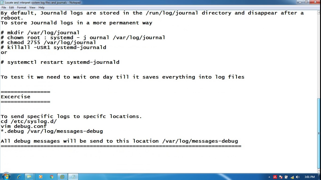RHEL 7 Locate and interpret system log files and journals - YouTube