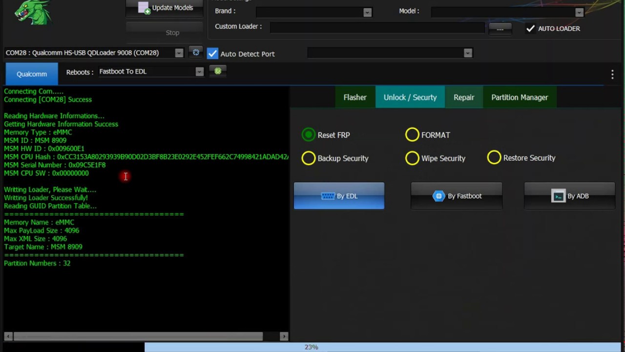Qualcomm MSM 8909 Reset FRP By Hydra Tool - YouTube