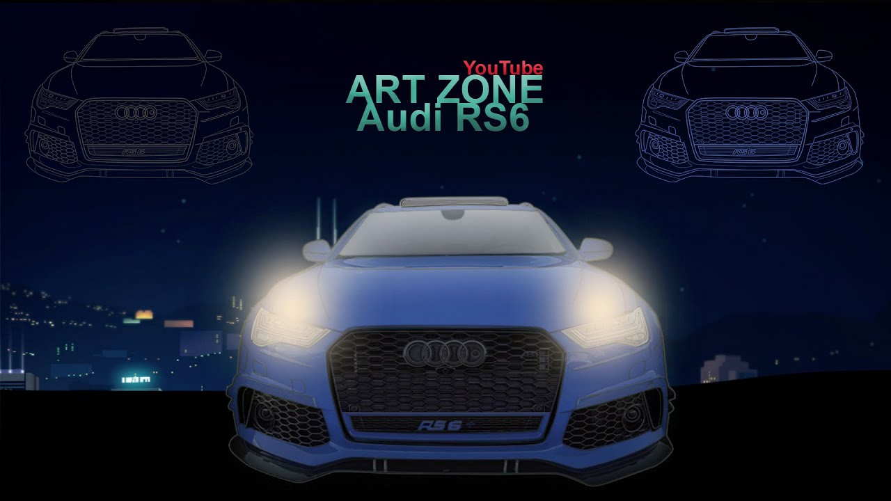 How to Draw AUDI RS6 | Digital Drawing Illustration Vector Animation ...