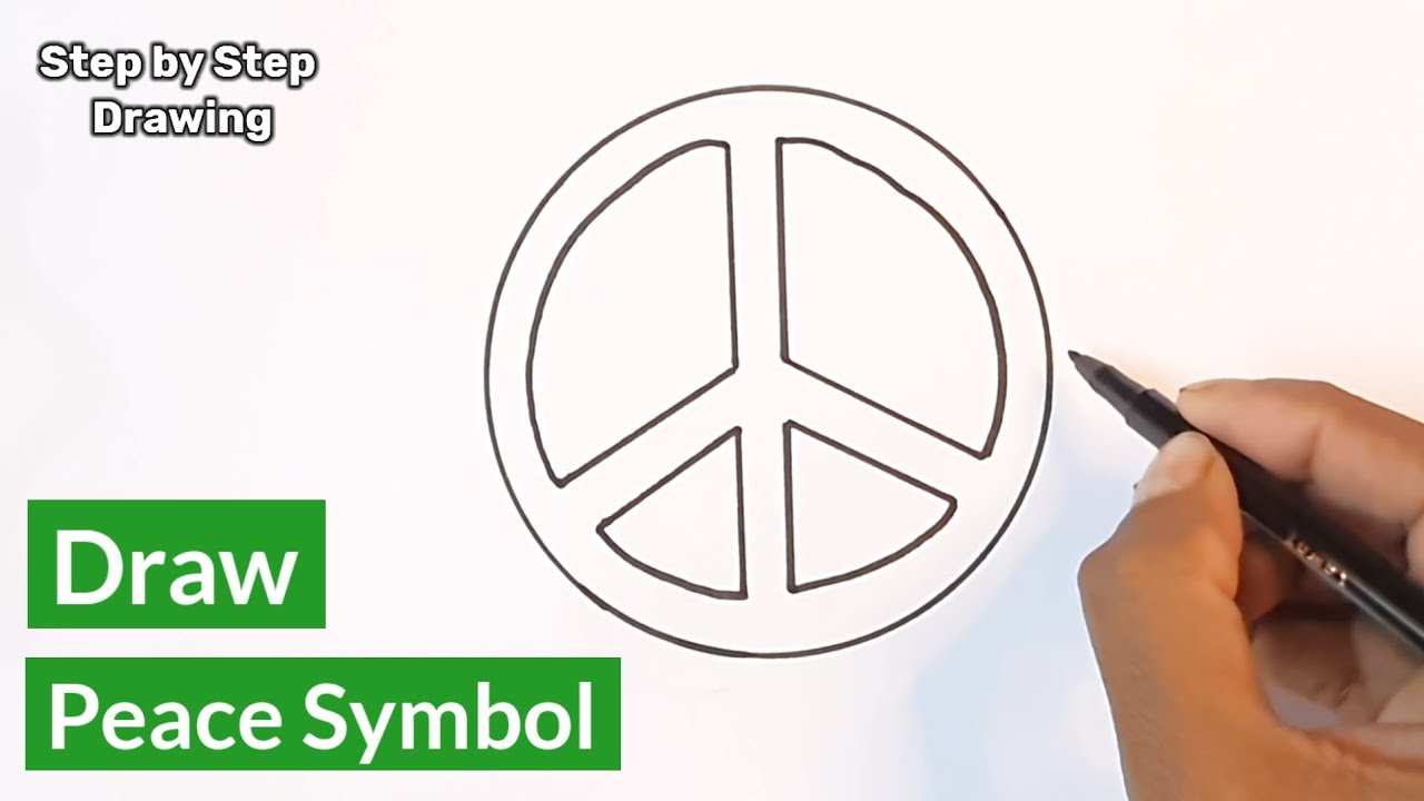 How to draw a peace symbol very easy - YouTube