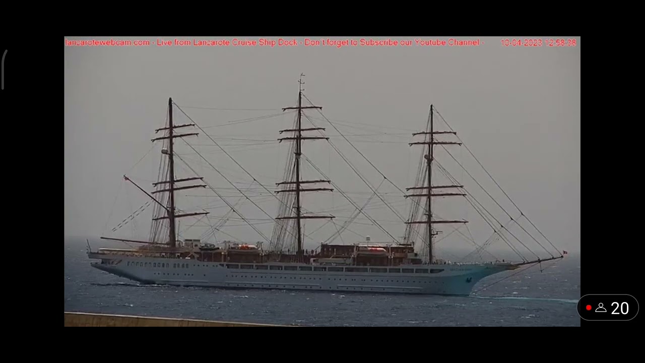 El Sea Cloud Spirit atracando en Arrecife, Lanzarote - YouTube