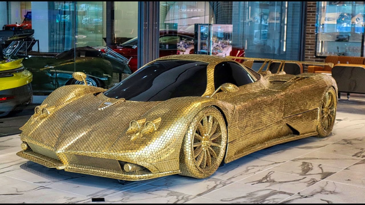 GOLD Pagani Zonda Made Of 100K Coins - Closer Look at Prestige Imports ...