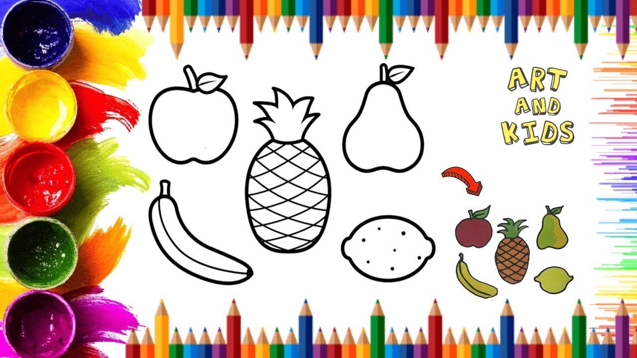 How to draw fruits for beginners, fresh fruits drawing - YouTube
