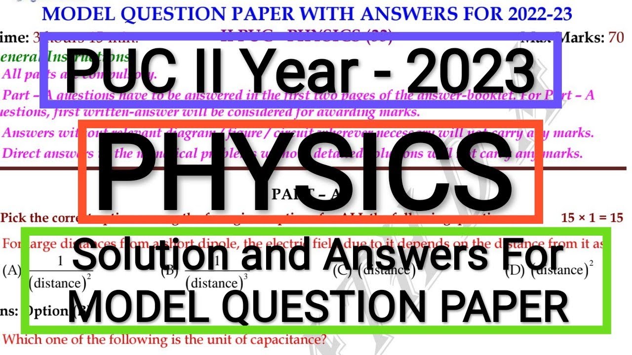 MQP-2023 - PHYSICS - Detailed Solutions - YouTube