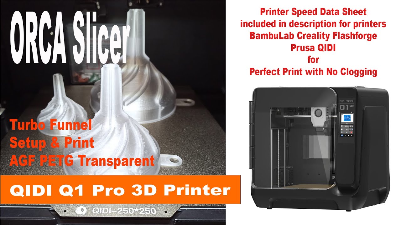 Setup & Print Air Vent Turbo Funnel on QIDI Q1 Pro 3D Printer ORCA Slicer & Printer Speed Data ...