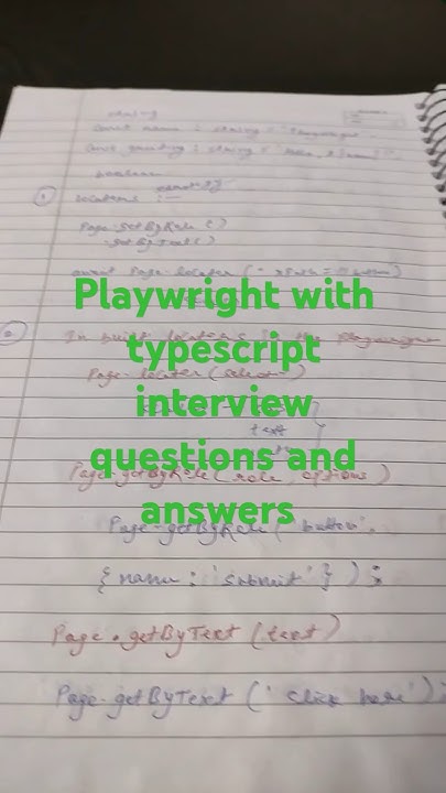playwright interview questions and answers -----#automation #playwright ...