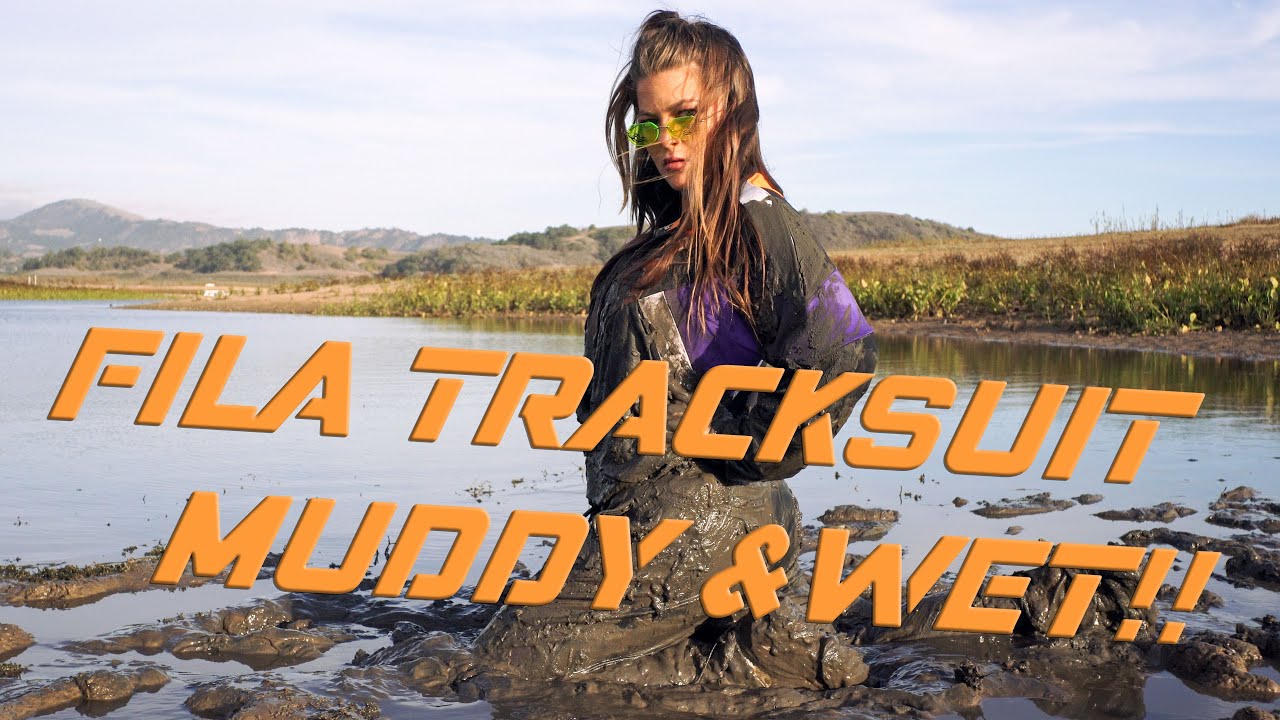 Muddy, Wet & Dirty Girl FILA Tracksuit, Disruptor Sneakers ALL TRASHED ...