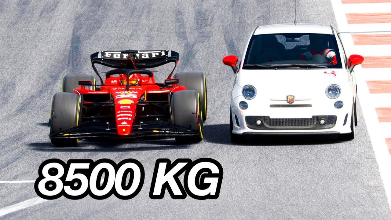 Ferrari F1 2023 8500 KG vs Fiat 500 Abarth - WHO WILL WIN? - Monza GP ...