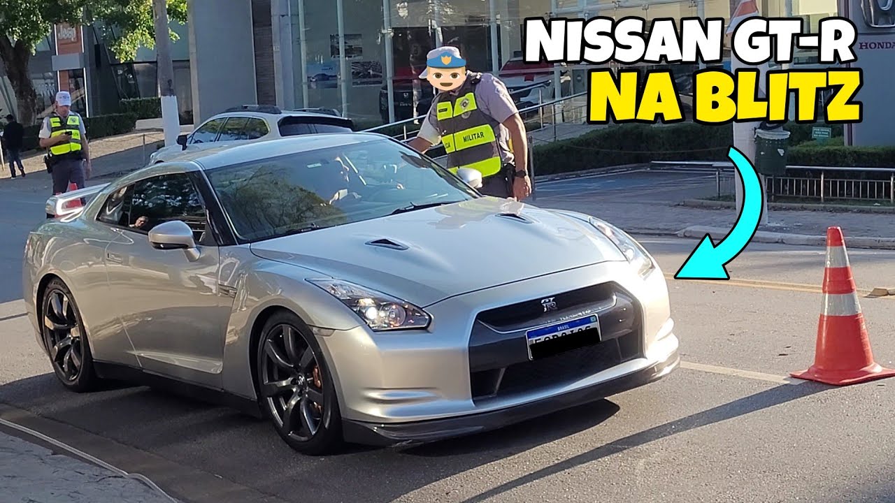 NISSAN GT-R R35 PARADO NA BLITZ NA AVENIDA EUROPA - YouTube