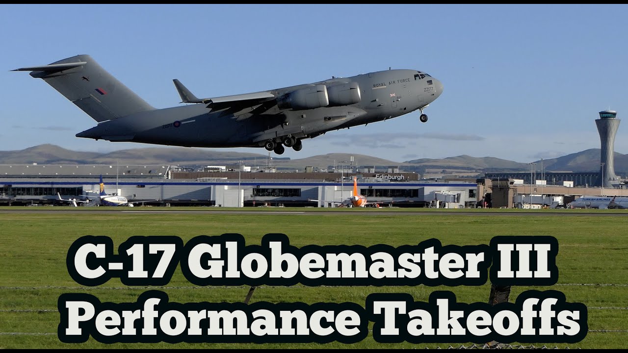 C-17 Globemaster III Performance Takeoffs - YouTube