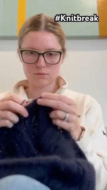 Stressful day? Take a knit break :) #knitting #Mobysweater #petiteknit - YouTube