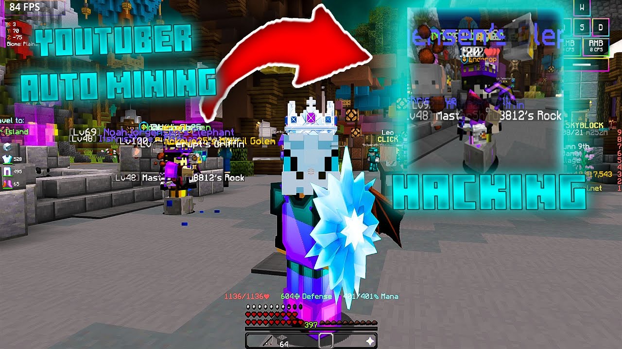 YouTuber Using Auto Mining HACKS (Hypixel Skyblock) - YouTube